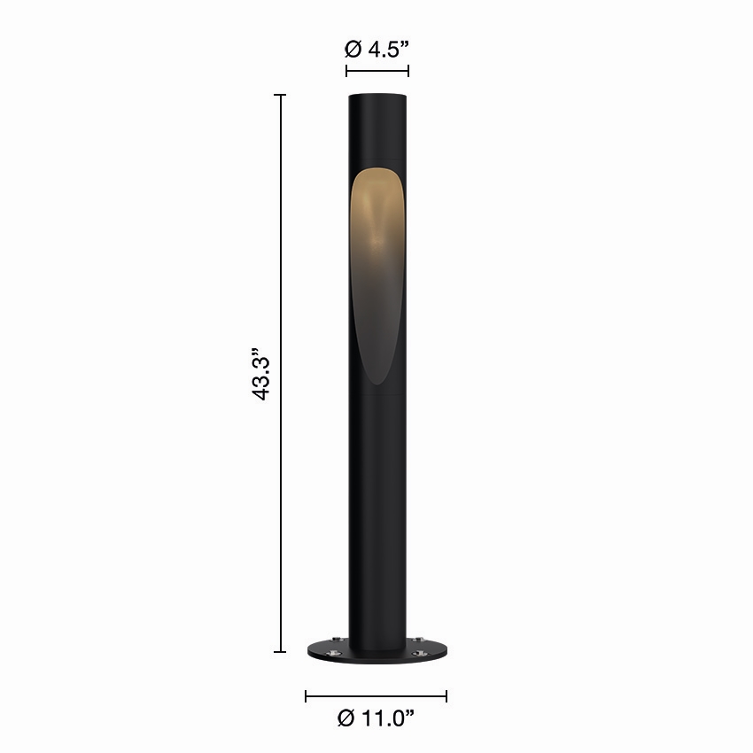 LP Flindt høj garden pullert fodplade, sort | Lamper.dk